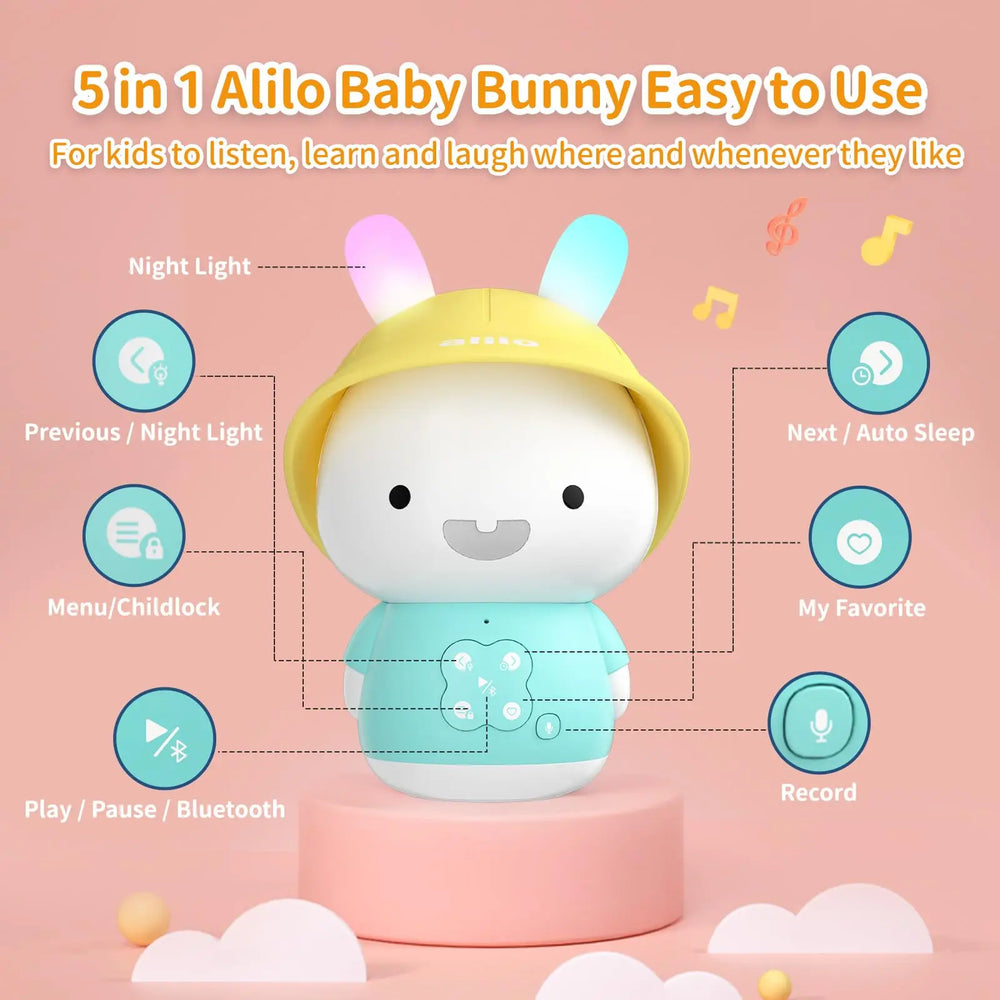 Baby Bunny Night Light and Music Toy - Alilo Toys - Alilo Toys